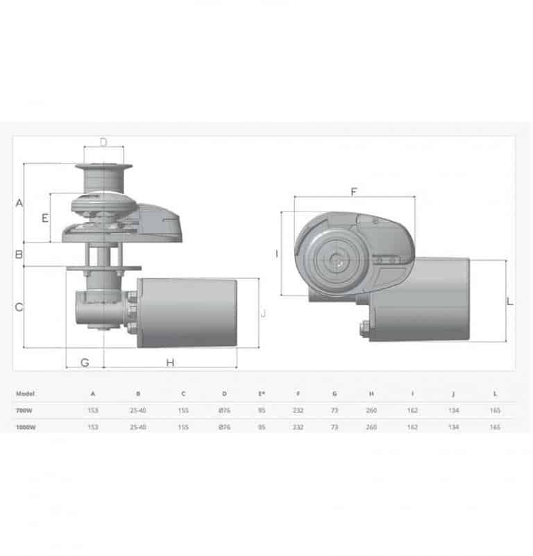 LOFRANS X2 ankerlier 1000W | 12/24V | low profile | 8-10 mm